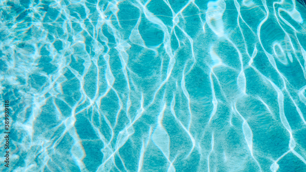 Abstract pool water. Swimming pool bottom caustics ripple and flow with ...