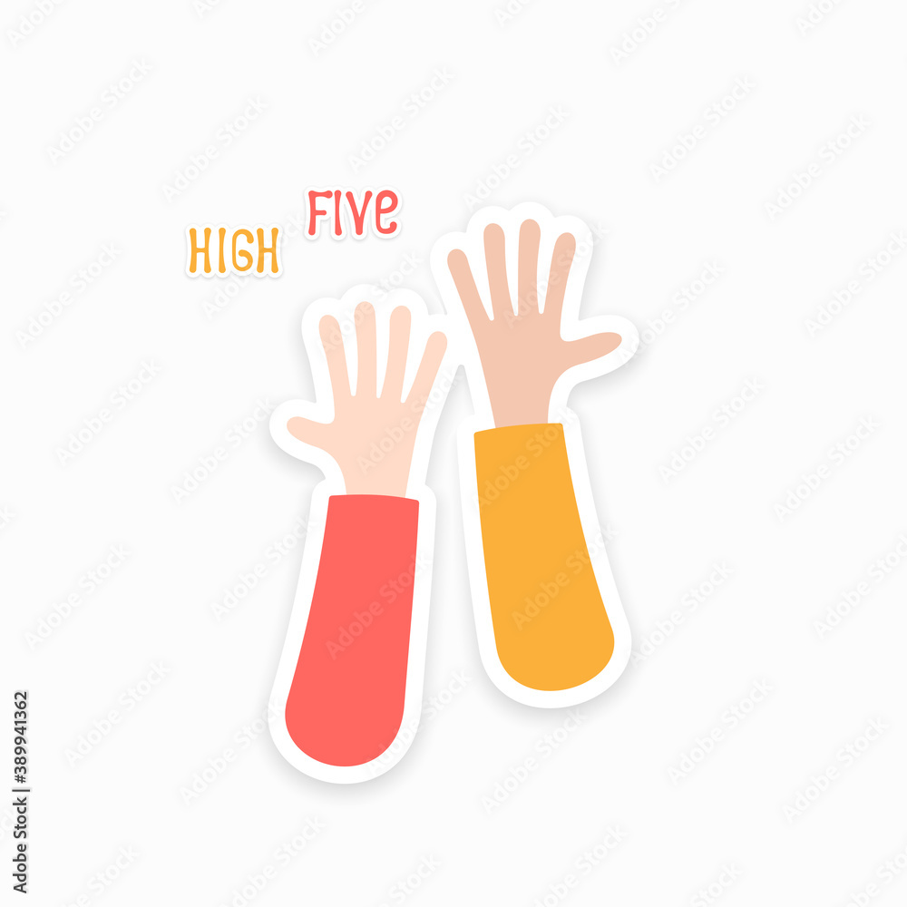 Hands giving a high five. Two hands clap vector illustration Stock ...