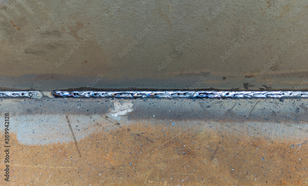 Foto de Porosity or worm hole in welded, Defect of welding process Flux ...