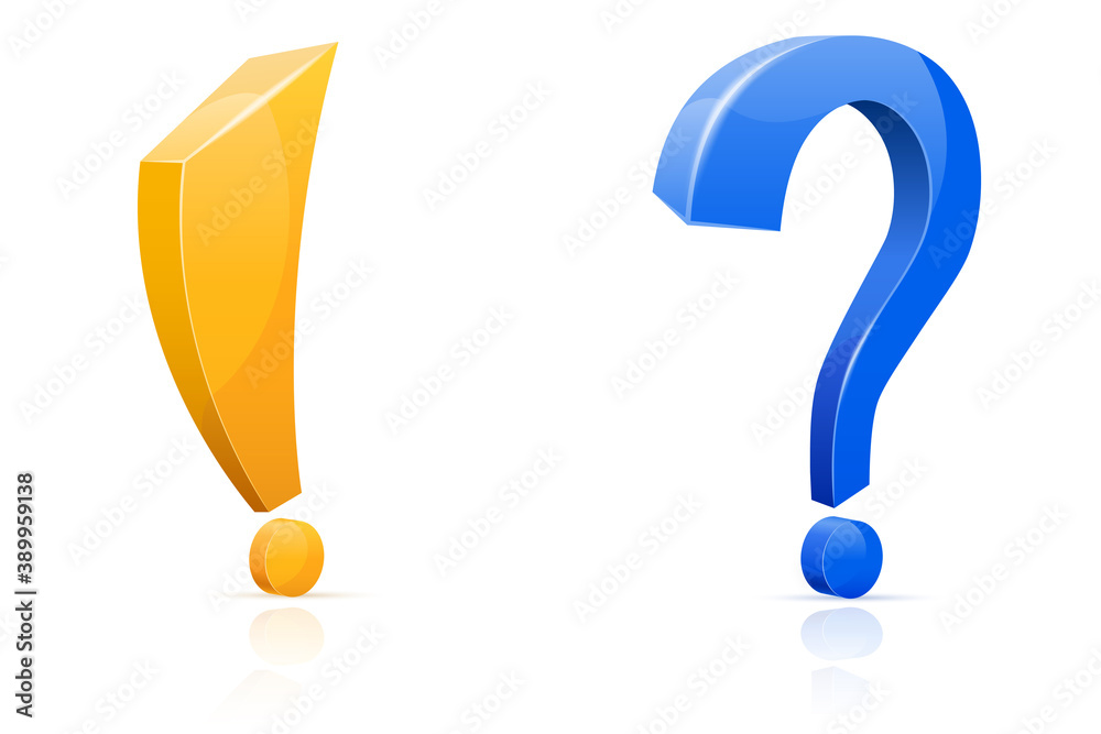 icon exclamation and question mark sign graphic elements for design ...