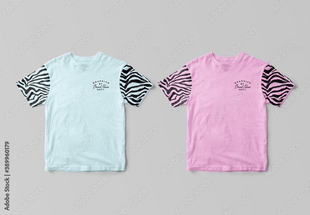 Two T-Shirt Mockups Stock Template | Adobe Stock