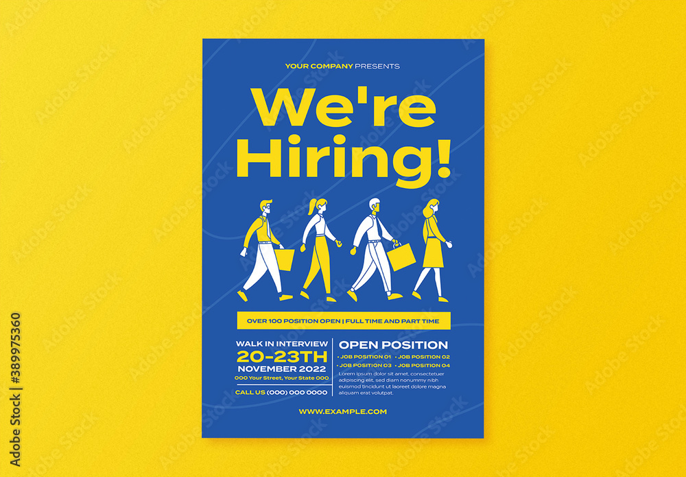 Job Vacancy Flyer Layout Stock Template | Adobe Stock