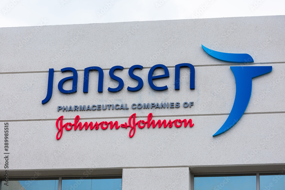 Janssen Pharmaceuticals sign and logo. Janssen Pharmaceuticals is a ...