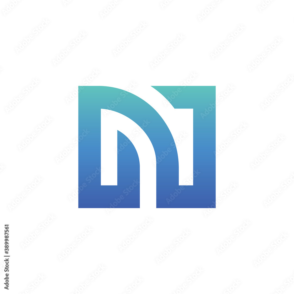 Initial letter N logo design template elements, linear style monogram ...