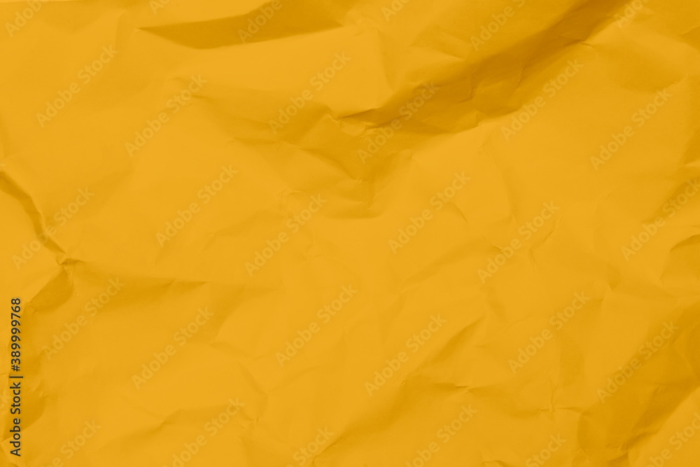 Yellow crumpled paper texture background. Yellow wrinkled paper texture ...