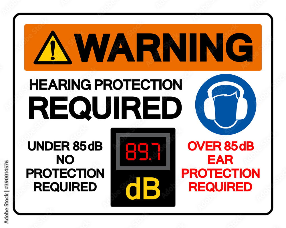 Warning Hearing Protection Required Symbol Sign,Vector Illustration ...