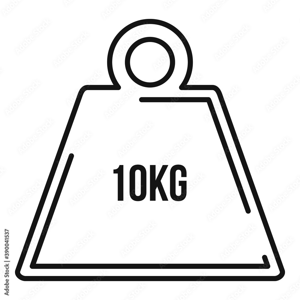 10 kg force weight icon. Outline 10 kg force weight vector icon for web ...