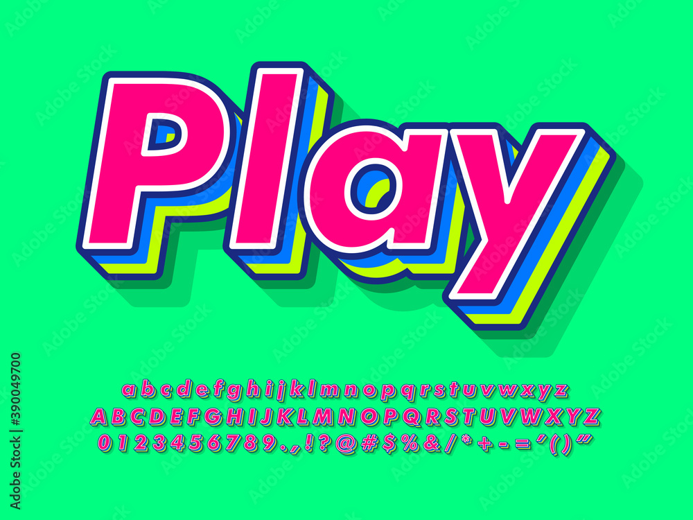 Friendly and Colorful Text Effect Stock Vector | Adobe Stock