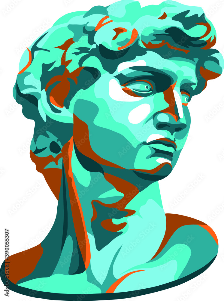 Stock vector illustration. Statue of David by Michelangelo isolated on ...