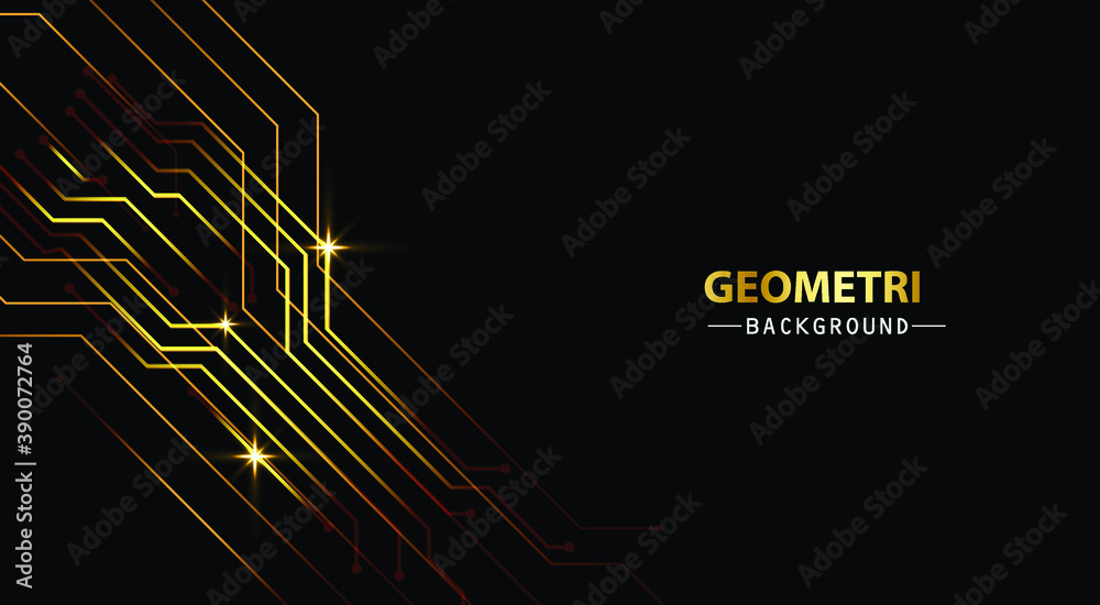 Digital gold circuit lines technology background design Stock Vector ...