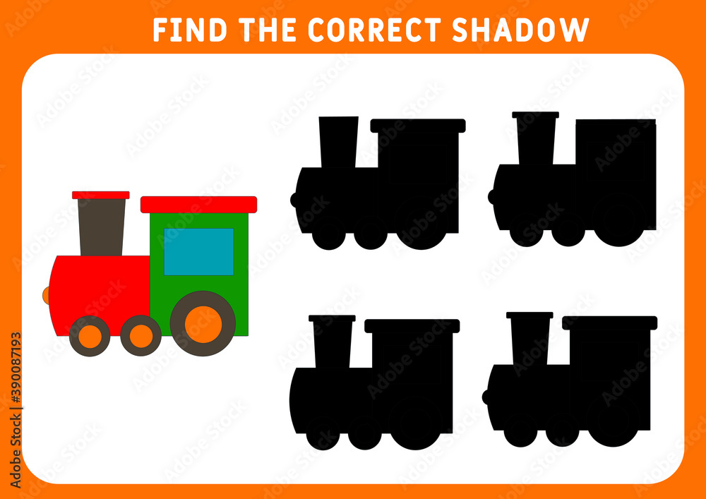 Find the correct shadow, education game for children. Funny little ...