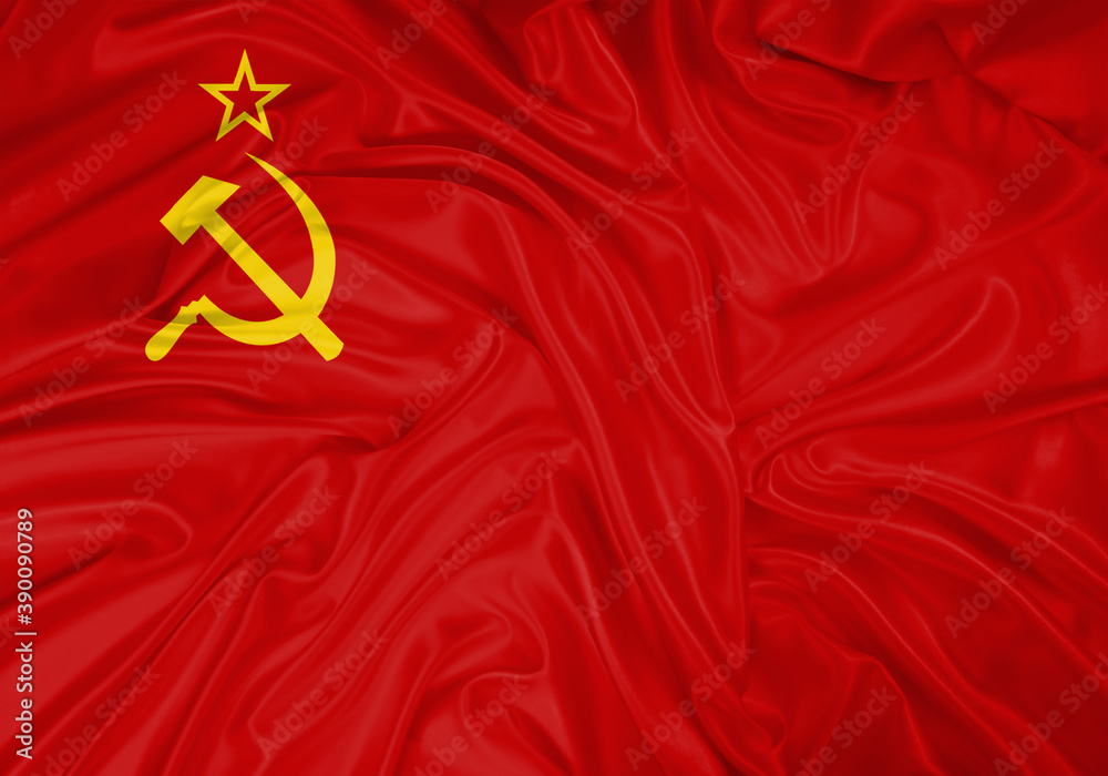 Soviet Union national flag texture. Background for international ...
