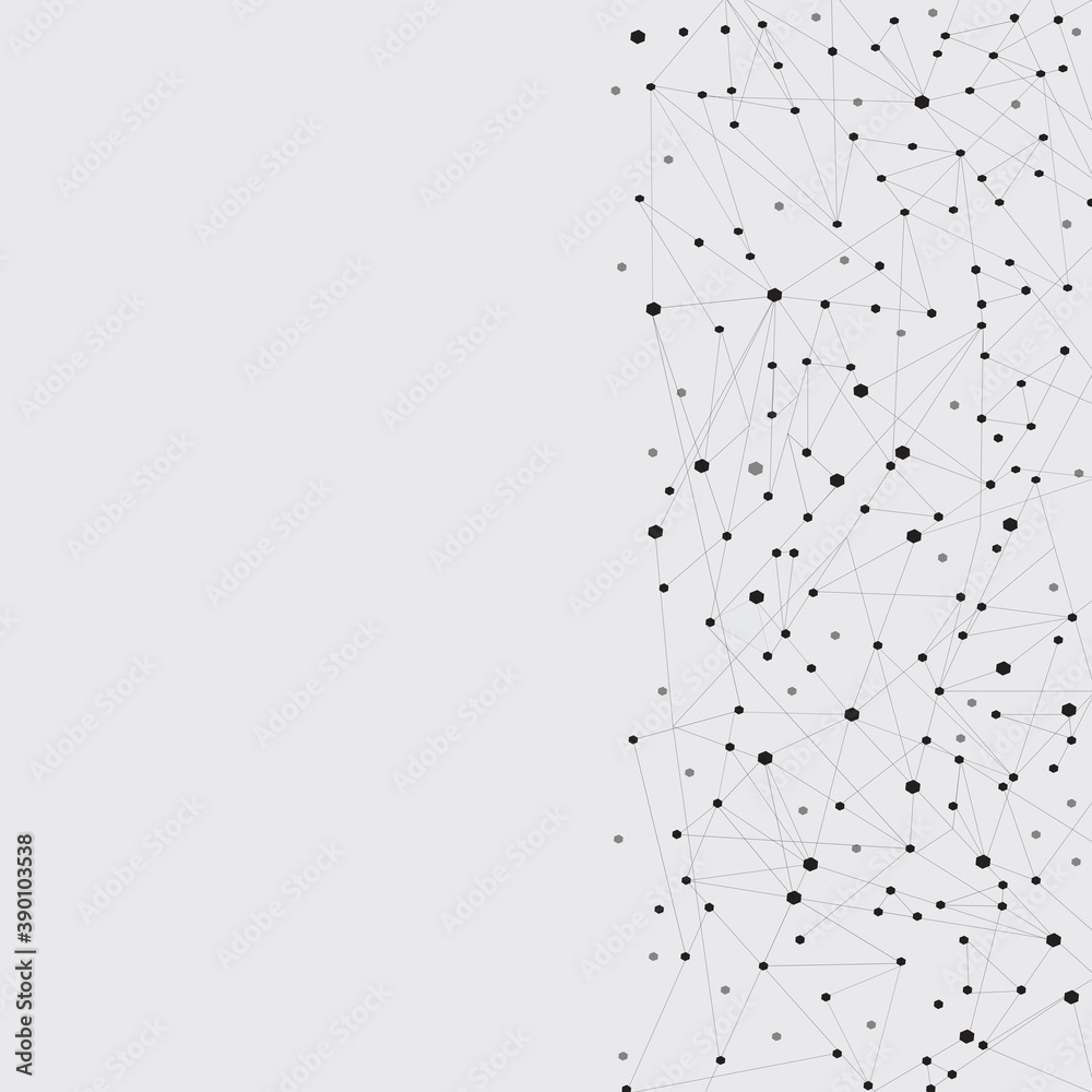 Network abstract connection isolated on gray background. Network ...