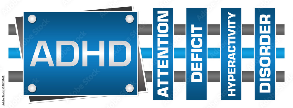 ADHD - Attention Deficit Hyperactivity Disorder Blue Grey Boxes Lines ...