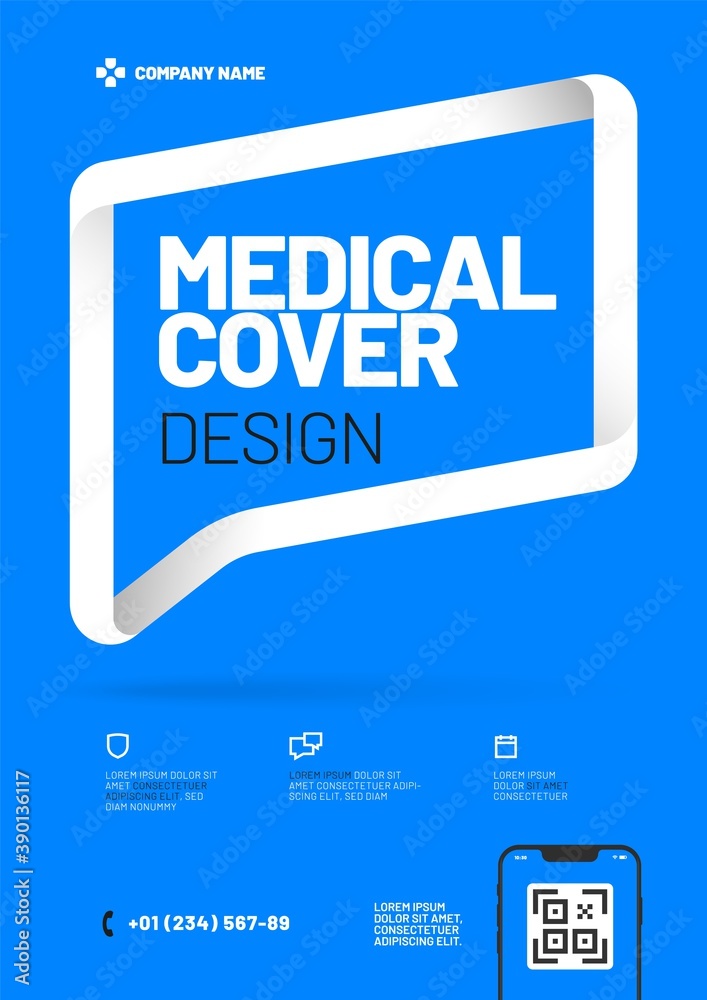 Design template with framed header for medical layout. Vector design A4 ...