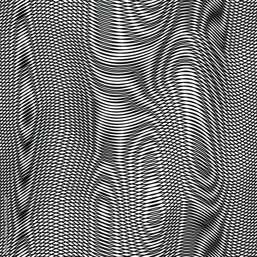 Moire seamless holographic vector background. Moire texture wavy lines ...