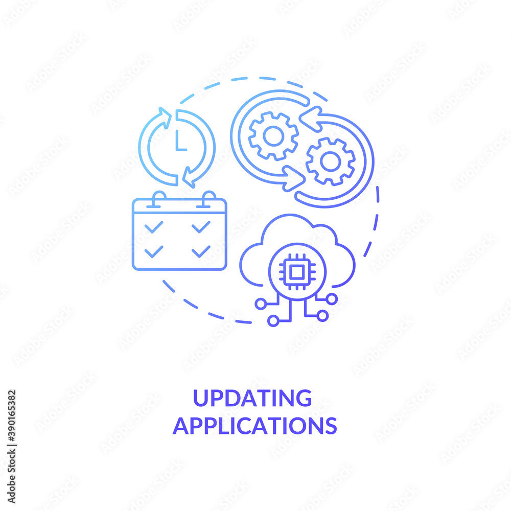 Updating applications concept icon. Software developer skills. Creating ...