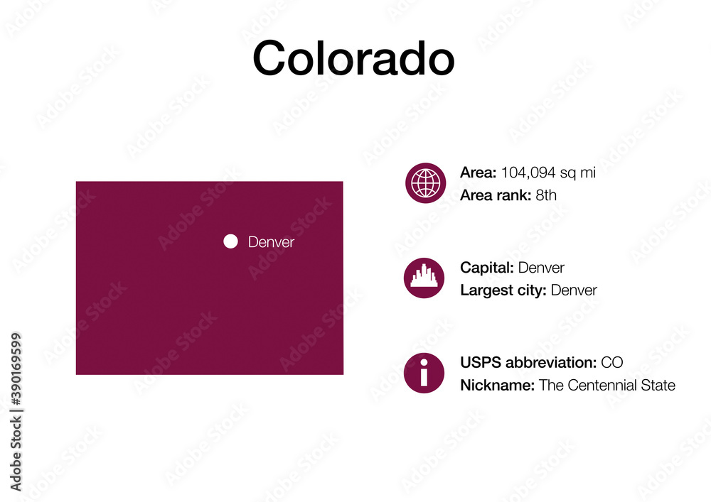 Map of Colorado state with political demographic information and ...
