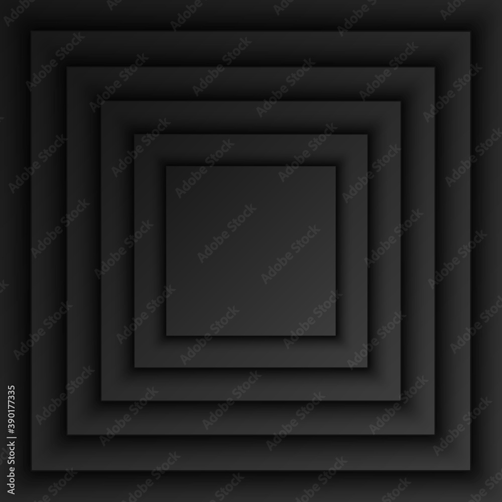 Abstract black square overlap layer background, square shape pattern ...