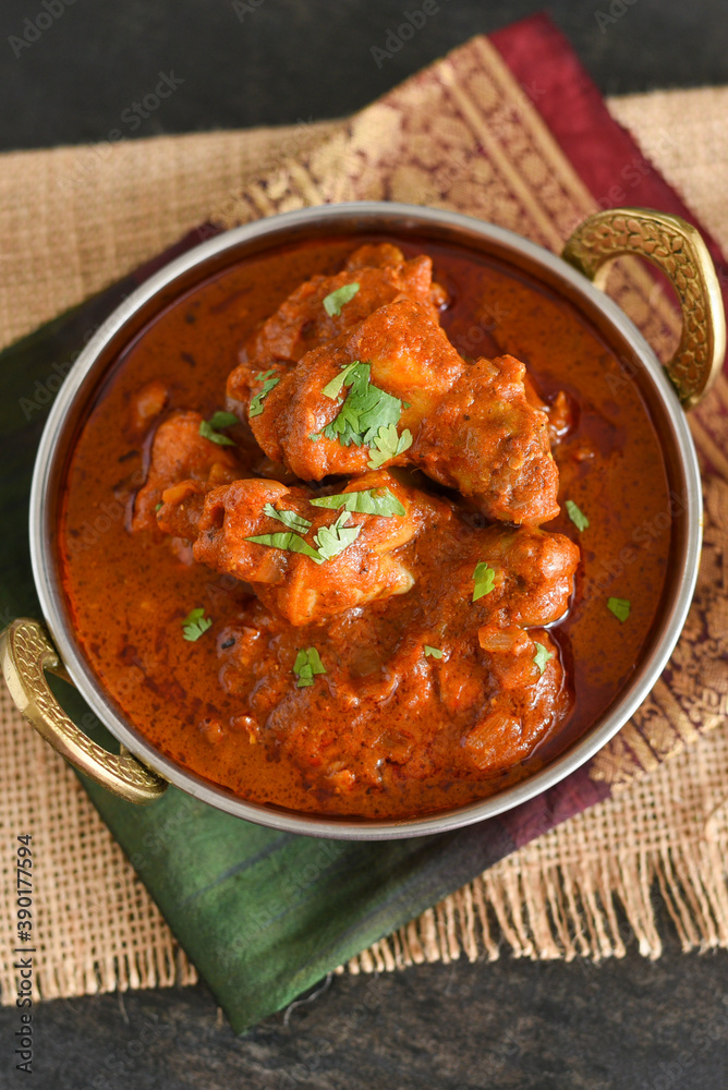 Spicy red chicken curry. Goan style chicken vindaloo. Butter chicken ...