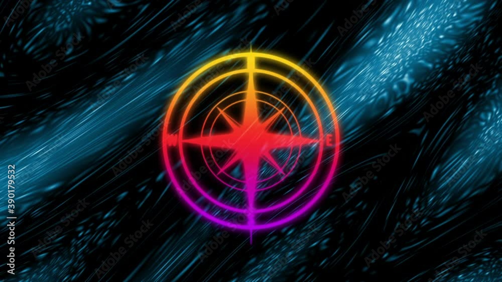 Animation of digital HUD compass with various transitions and ...