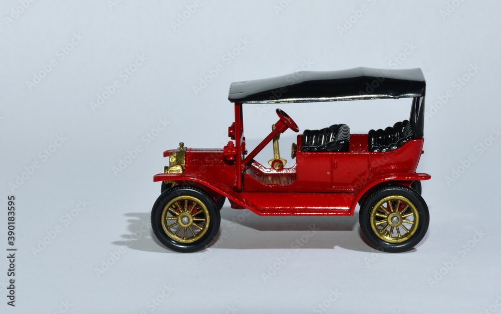 Toy diecast model of a red car Model T Ford a Matchbox yesteryear ...