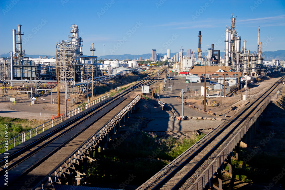 Denver Industrial Split Tracks - Railroad tracks in industrial north ...