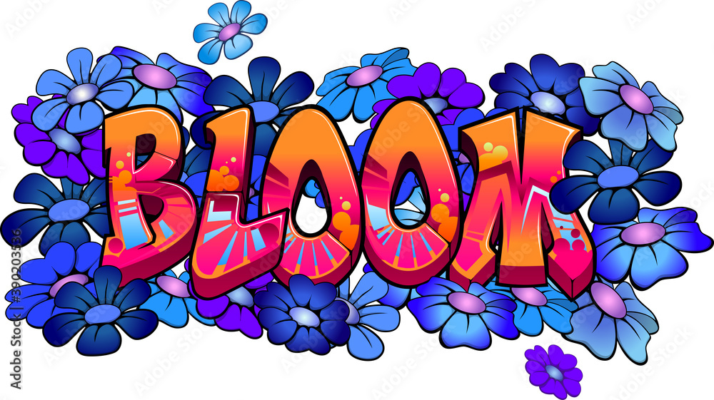 Decorative Graffiti Word Bloom Stock Vector | Adobe Stock