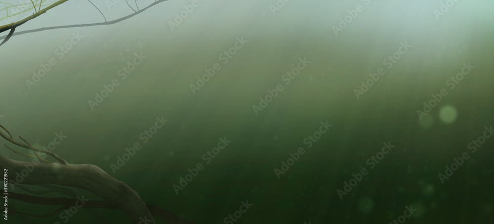 Depth Lakes or rivers background realistic illustration. Atmospheric ...