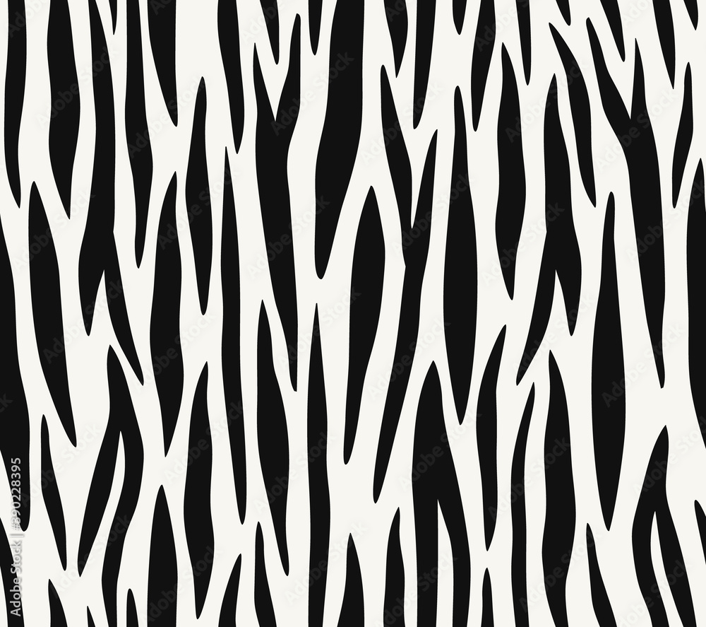 Seamless pattern of zebra texture background elements. Hand-drawn zebra ...