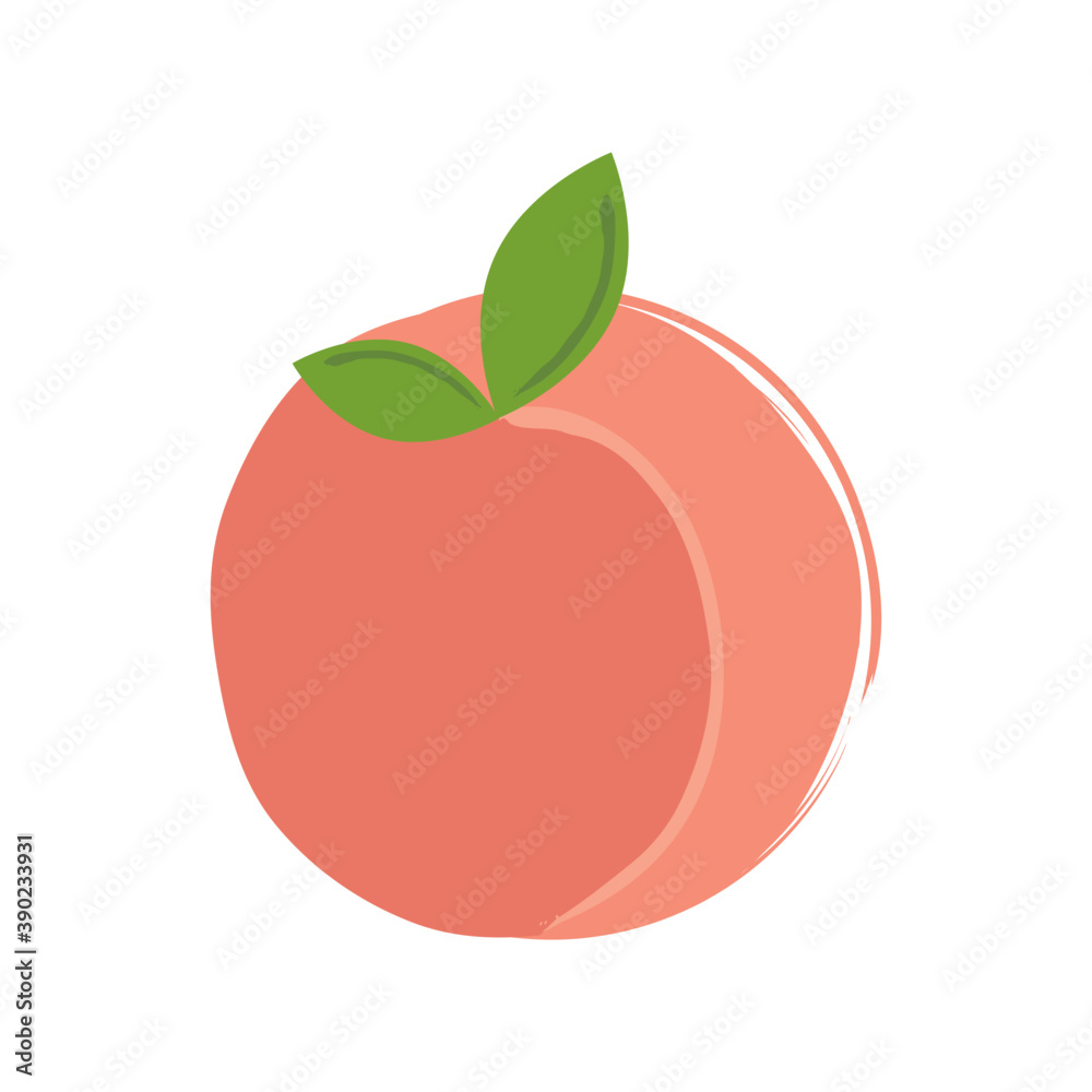 Cute Peach Illustration, Peach Icon, Peach Drawing, Vector Illustration ...