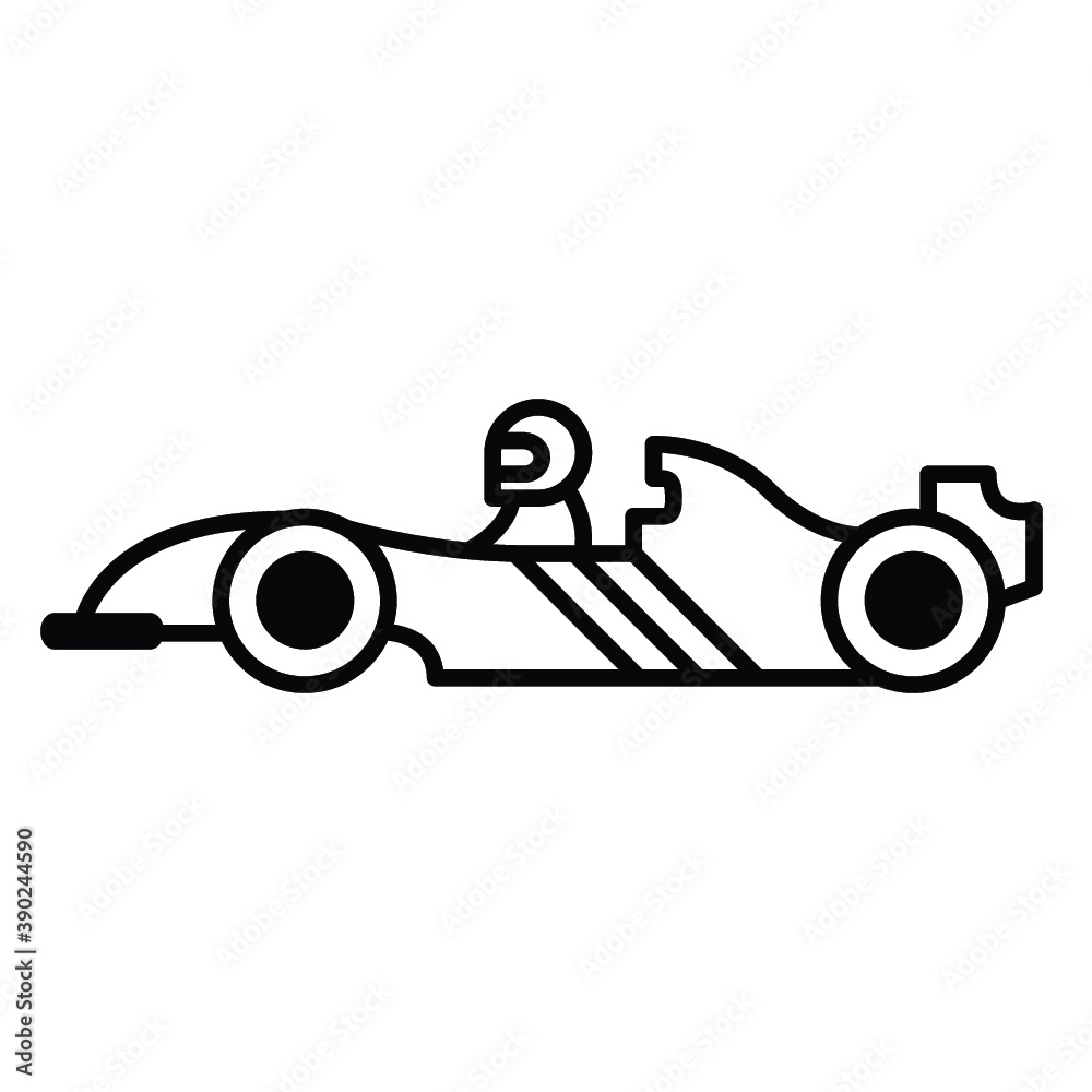 Racing car vector icon, bolid F1 symbol. Modern, simple flat vector ...