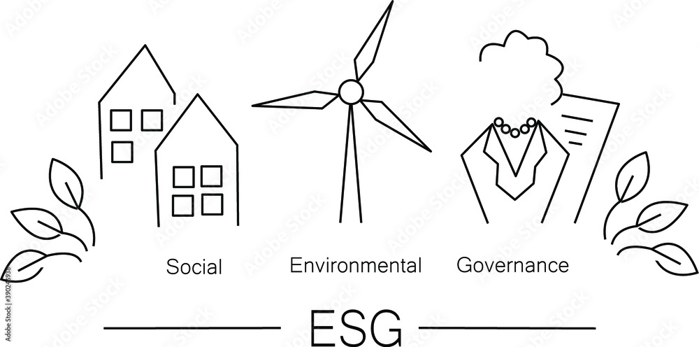 ESG concept of environmental, social and governance; sustainable ...