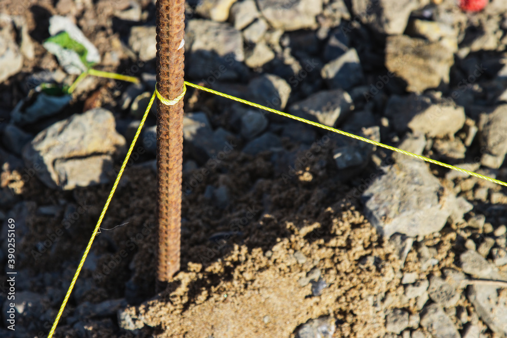 Construction rebar in the process of preparing the Foundation ...