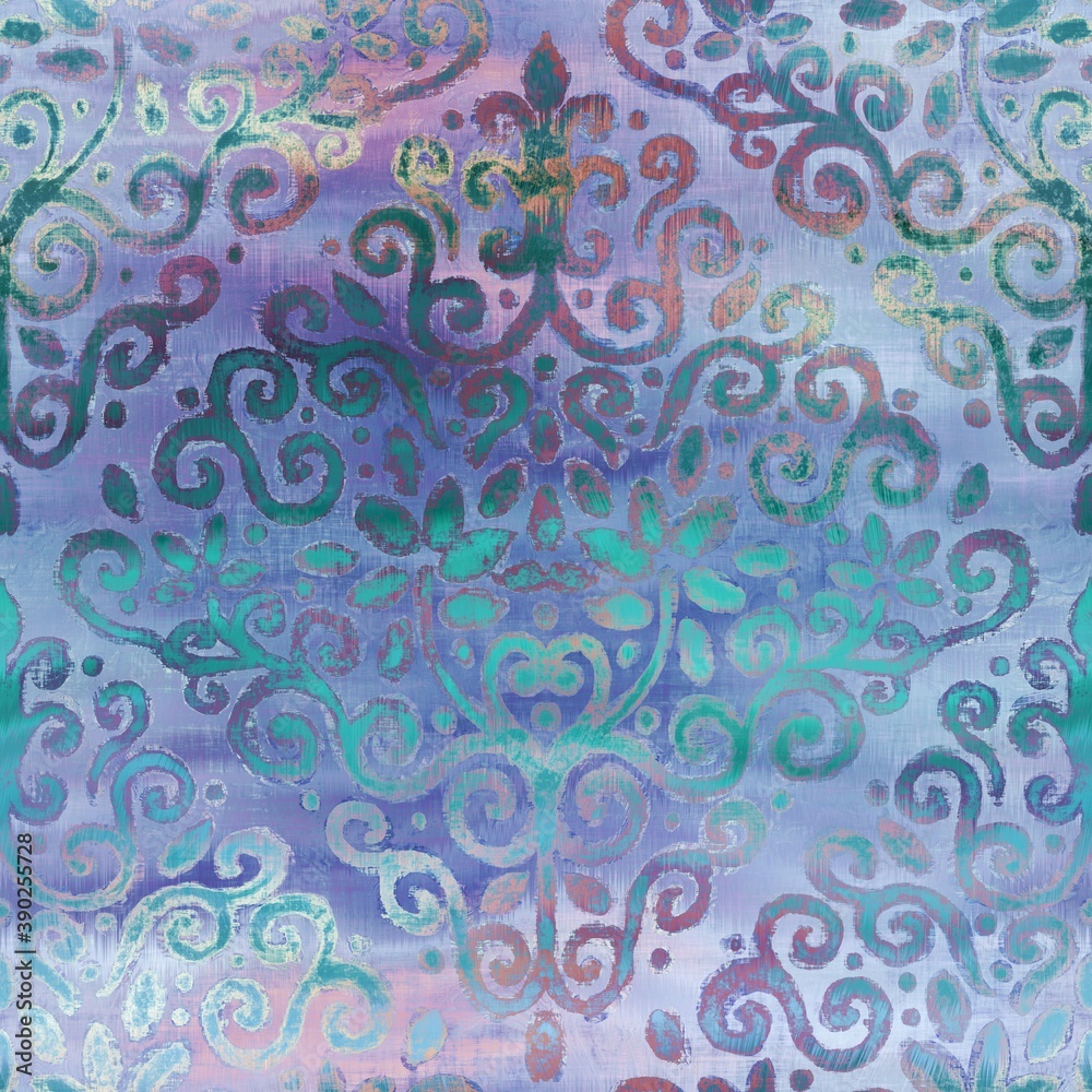 Shiny damask pattern on wavy satin like material. High quality ...