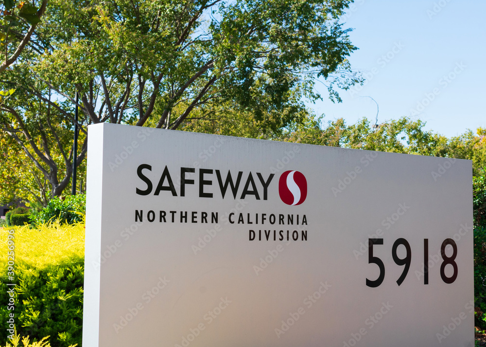 Safeway Northern California Division sign near supermarket chain ...