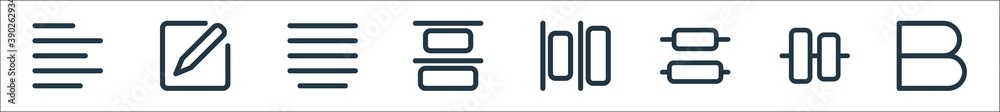 text editor line icons. linear set. quality vector line set such as ...