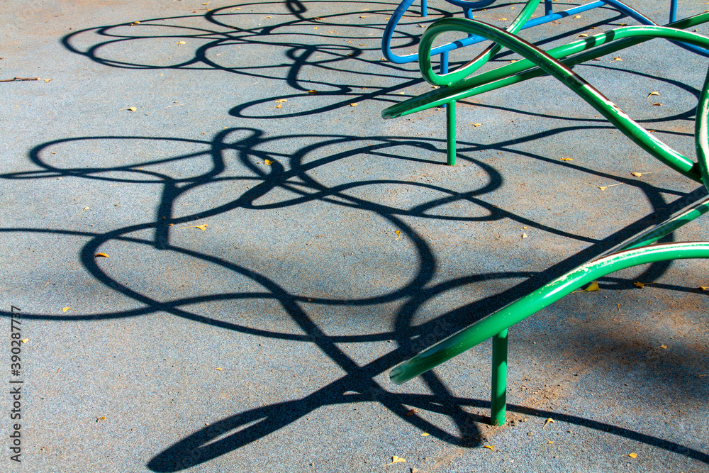 Crooked Lines of Playground Equipment looks like Wire Puzzles Stock ...