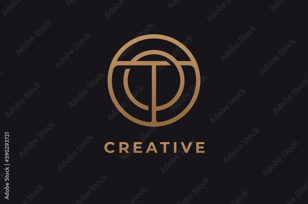 Abstract initial letter O and T logo,usable for branding and business ...