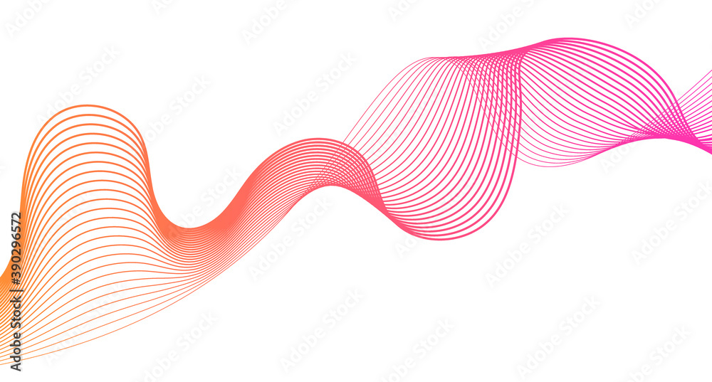Abstract smooth curved lines Design element Technological background ...