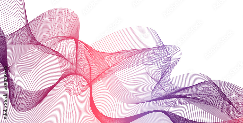 Abstract smooth curved lines Design element Technological background ...