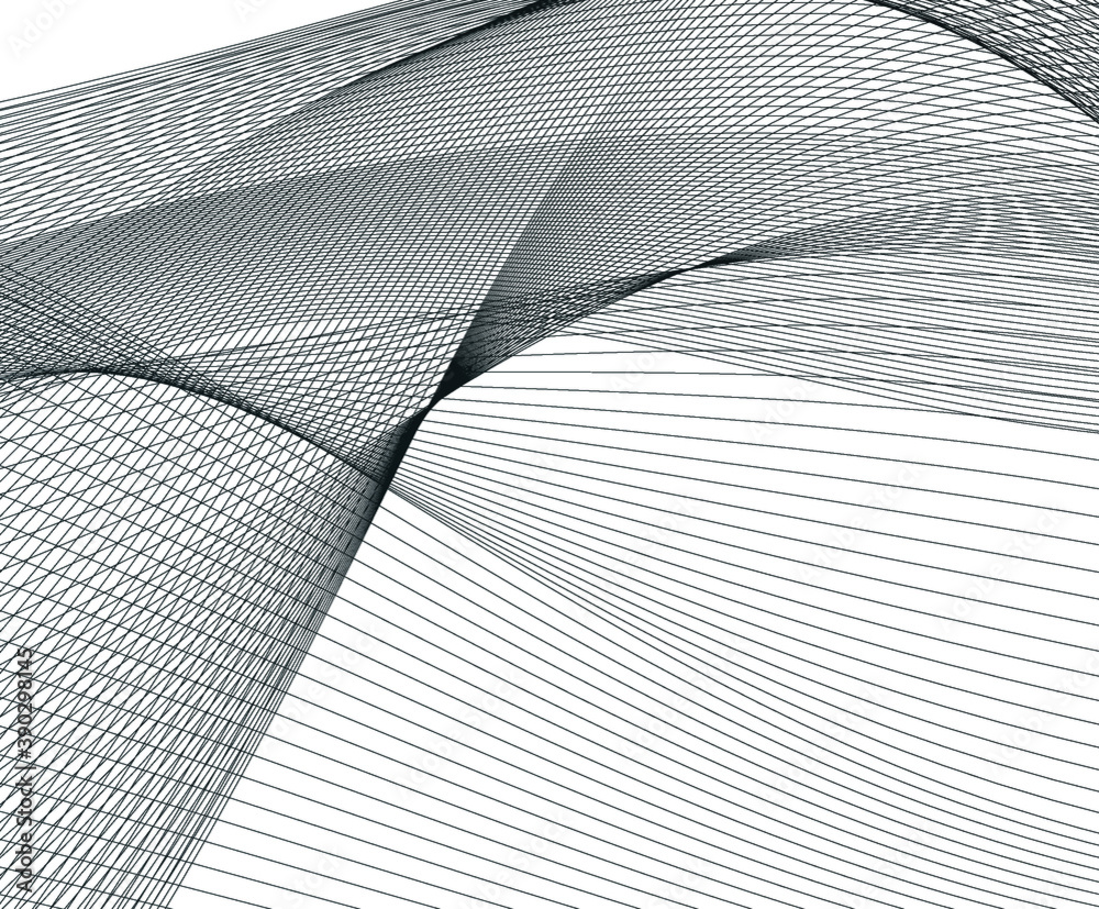 Abstract smooth curved lines Design element Technological background ...