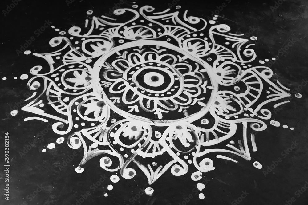 Decorative Floral Patterns or Bengali Folk Design known as Alpana at ...