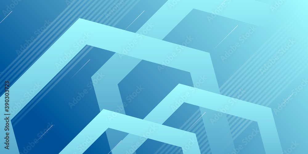 Light blue abstract presentation background with hexagonal lines and ...