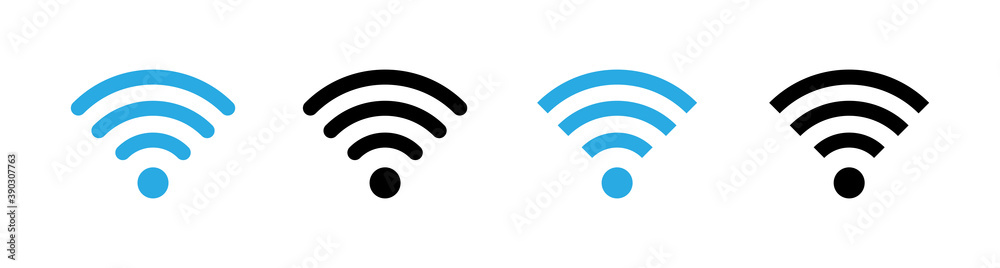 Set mit Vektor Wi-Fi / Wlan Symbolen Stock Vector | Adobe Stock