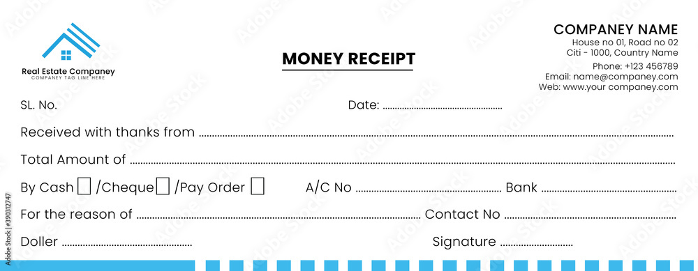 Corporate-Money-Receipt-Bill-Design-for-Real-Estate-Company Stock ...