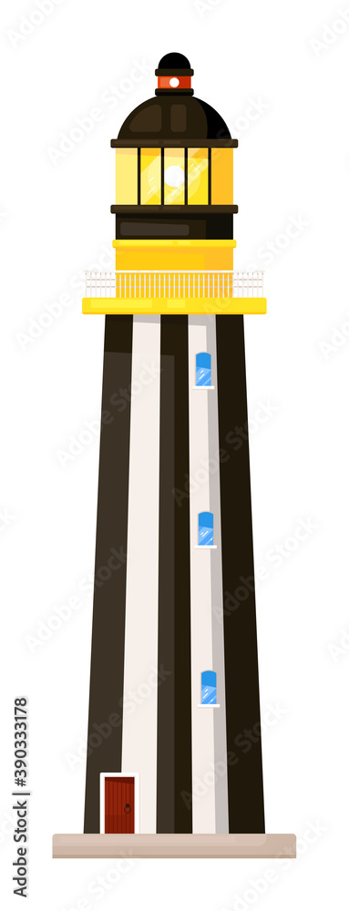 Navy watchtower with lantern isolated on white background Stock Vector ...