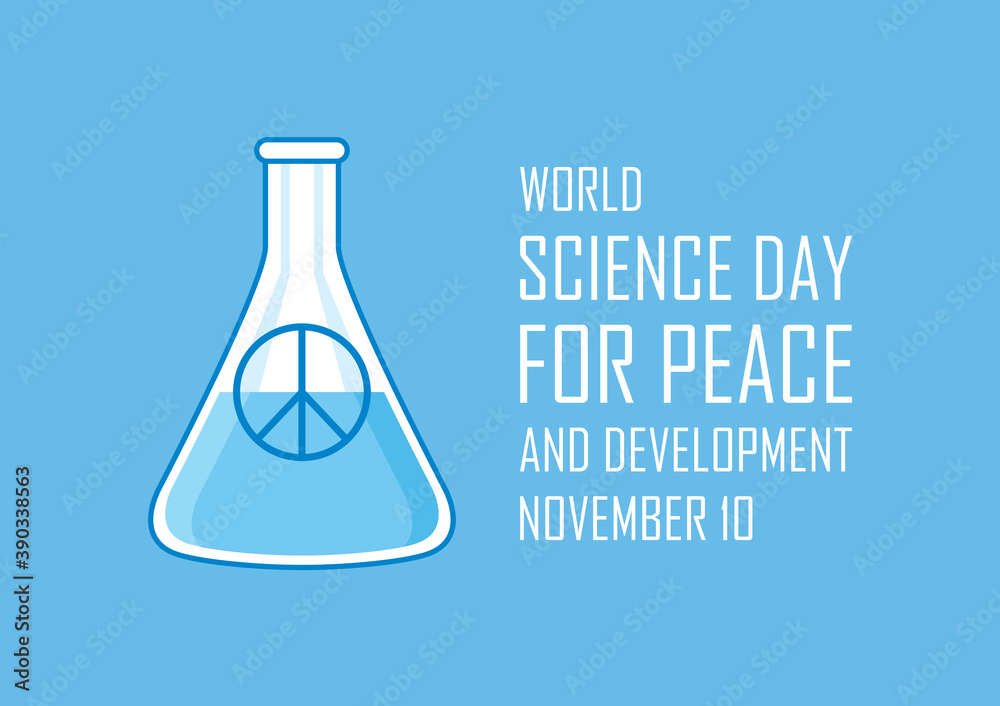 World Science Day for Peace and Development vector. Laboratory chemical ...