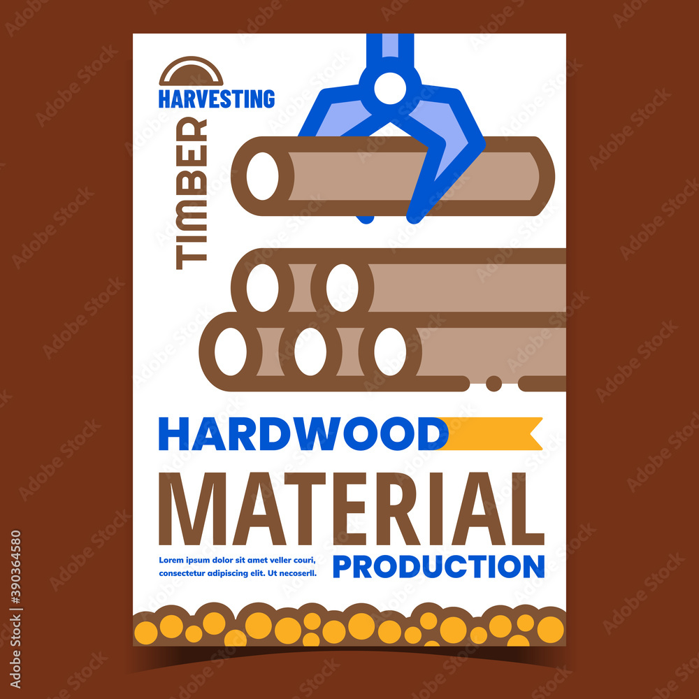Hardwood Material Creative Promo Banner Vector. Wood Material ...