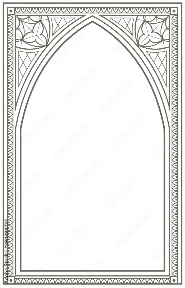 Vintage gothic background with arch outline drawing Stock Vector ...